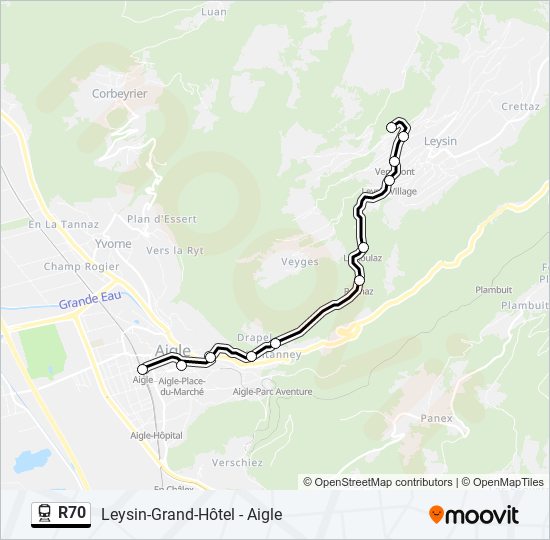 r70 Route: Schedules, Stops & Maps - Aigle‎→Leysin-Grand-Hôtel (Updated)