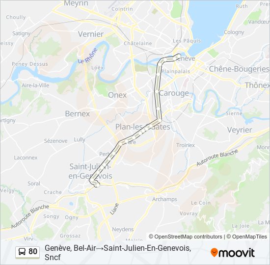 80 Route: Schedules, Stops & Maps - Genève, Bel-Air‎→Saint-Julien-En ...