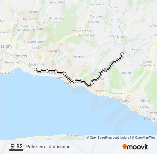 r5 Route: Schedules, Stops & Maps - Palézieux‎→Lausanne (Updated)
