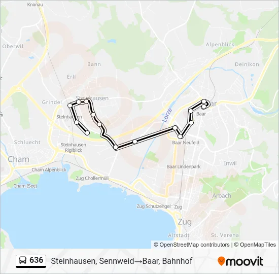 636 Route: Fahrpläne, Haltestellen & Karten - Steinhausen, Sennweid‎→ ...