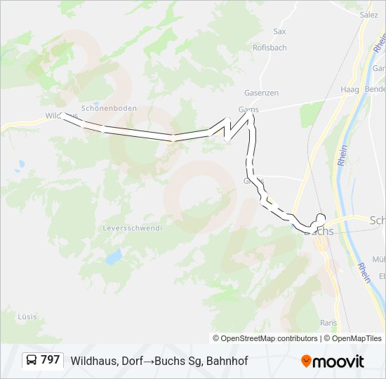 797 Route: Fahrpläne, Haltestellen & Karten - Wildhaus, Dorf‎→Buchs Sg ...