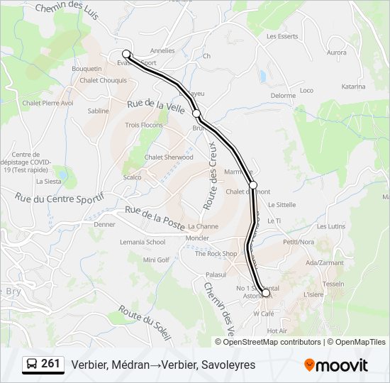 261 Route: Schedules, Stops & Maps - Verbier, Médran‎→Verbier ...