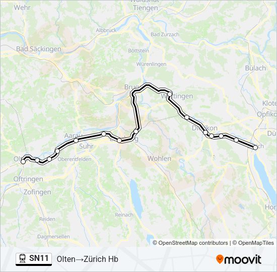 sn11 Route: Schedules, Stops & Maps - Olten‎→Zürich Hb (Updated)