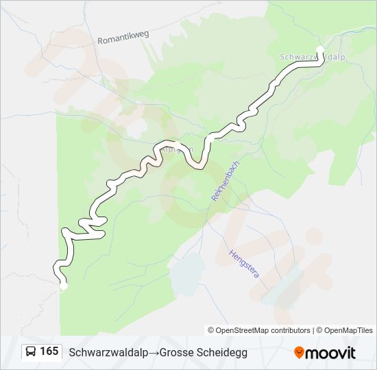 165 Route: Fahrpläne, Haltestellen & Karten - Schwarzwaldalp‎→Grosse ...