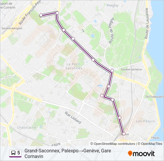 5 Route: Schedules, Stops & Maps - Grand-Saconnex, Palexpo‎→Genève ...