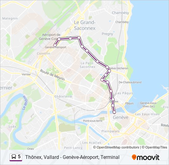 5 Route: Schedules, Stops & Maps - Genève, Bel-Air‎→Genève-Aéroport ...