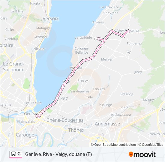 g Route: Schedules, Stops & Maps - Veigy, Village (F)‎→Genève, Rive ...