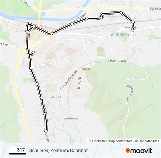 317 Route: Schedules, Stops & Maps - Schlieren, Zentrum/Bahnhof (Updated)