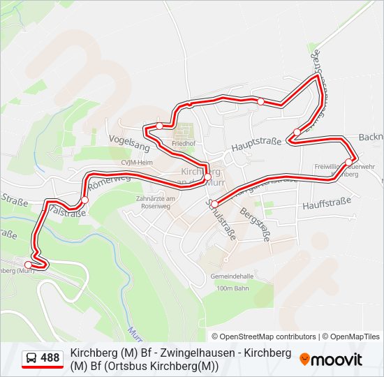 488 Route: Schedules, Stops & Maps - Kirchberg (M) Pfarrgartenstr ...