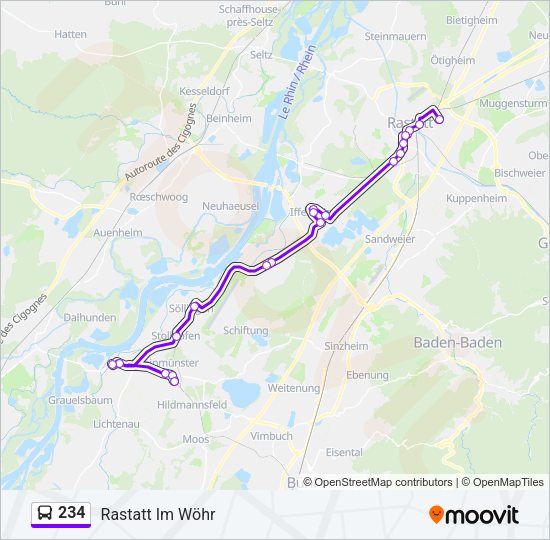 234 Route: Schedules, Stops & Maps - Rastatt Im Wöhr (Updated)