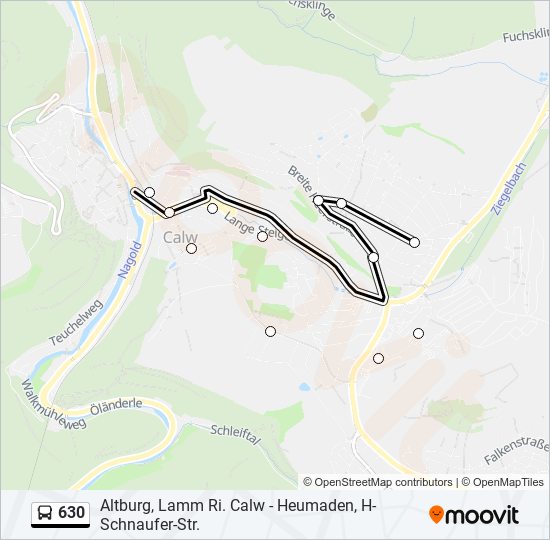 630 Route: Fahrpläne, Haltestellen & Karten - Calw, Zob (Aktualisiert)