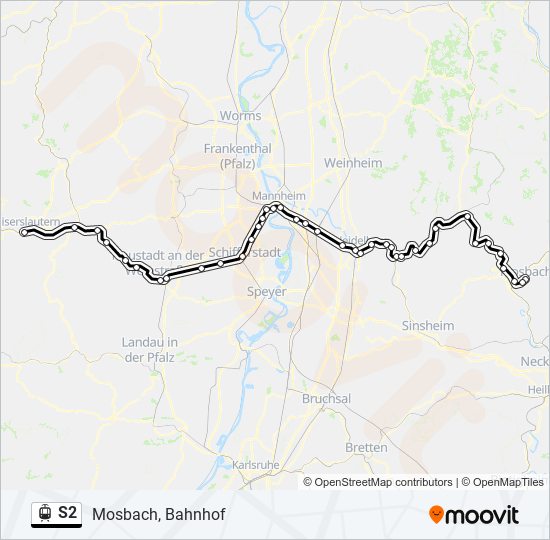 s2 Route: Schedules, Stops & Maps - Mosbach, Bahnhof (Updated)