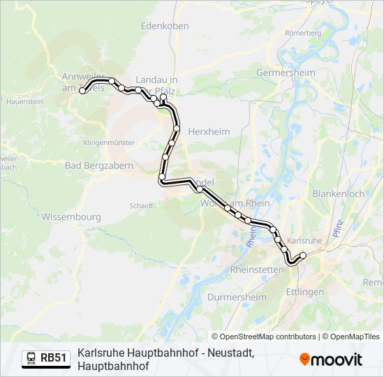 rb51 Route: Fahrpläne, Haltestellen & Karten - Annweiler, Bahnhof ...