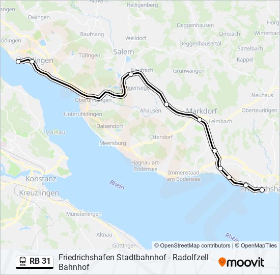 rb 31 Route: Schedules, Stops & Maps - Überlingen Bahnhof Therme (Updated)