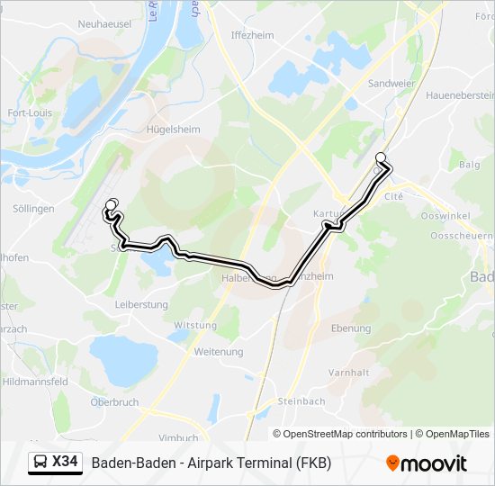 x34 Route: Schedules, Stops & Maps - Airpark Terminal (Fkb) (Updated)