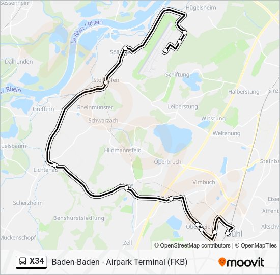 x34 Route: Schedules, Stops & Maps - Bühl (Baden) (Updated)