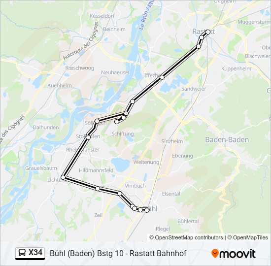 x34 Route: Schedules, Stops & Maps - Bühl (Baden) (Updated)