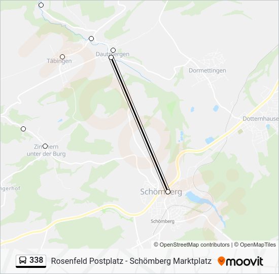 338 Route: Fahrpläne, Haltestellen & Karten - Schömberg Marktplatz ...