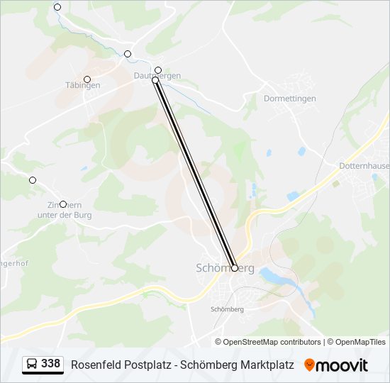 338 Route: Fahrpläne, Haltestellen & Karten - Schömberg Marktplatz ...