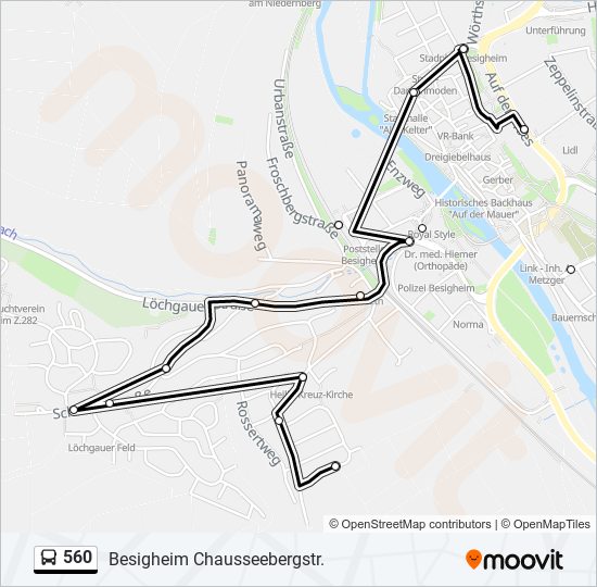 560 Route: Schedules, Stops & Maps - Besigheim Chausseebergstr. (Updated)