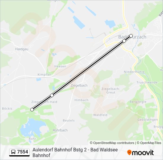7554 Route: Fahrpläne, Haltestellen & Karten - Bad Wurzach Schrenkes ...