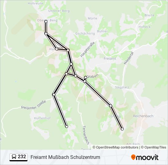 232 Route: Schedules, Stops & Maps - Freiamt Mußbach Schulzentrum (Updated)