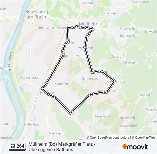 264 Route: Schedules, Stops & Maps - Müllheim (Bd) Markgräfler Platz ...