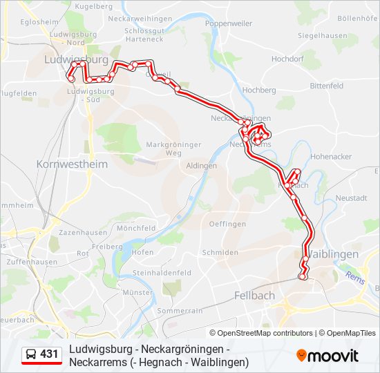 431 Route: Fahrpläne, Haltestellen & Karten - Waiblingen Bf (Aktualisiert)