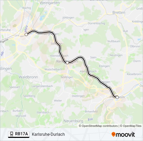 rb17a Route: Schedules, Stops & Maps - Karlsruhe-Durlach (Updated)