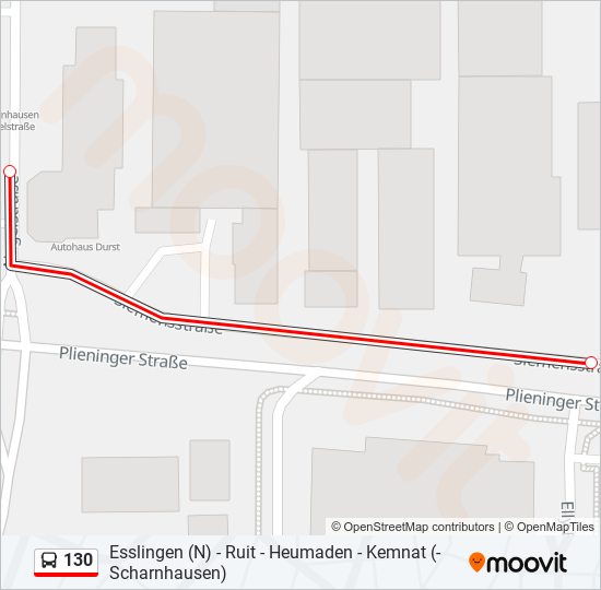 130 Route: Schedules, Stops & Maps - Scharnh. Plieninger Str.(Nord ...
