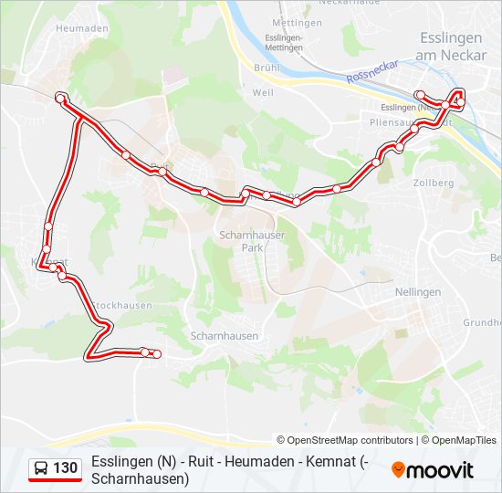 130 Route: Schedules, Stops & Maps - Scharnh. Plieninger Str.(Nord ...