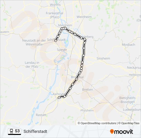 s3 Route: Schedules, Stops & Maps - Schifferstadt (Updated)