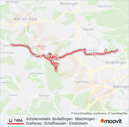 748a Route: Schedules, Stops & Maps - Ostelsheim Calwer Straße/Wp (Updated)
