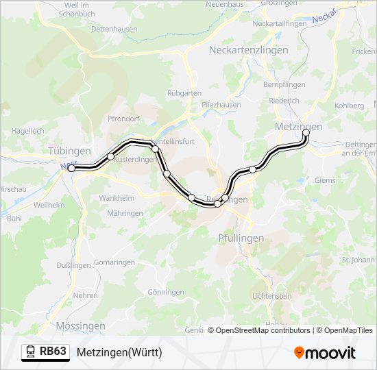 rb63 Route: Schedules, Stops & Maps - Metzingen(Württ) (Updated)