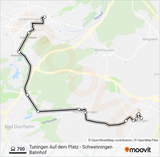 700 Route: Schedules, Stops & Maps - Tuningen Auf Dem Platz (Updated)
