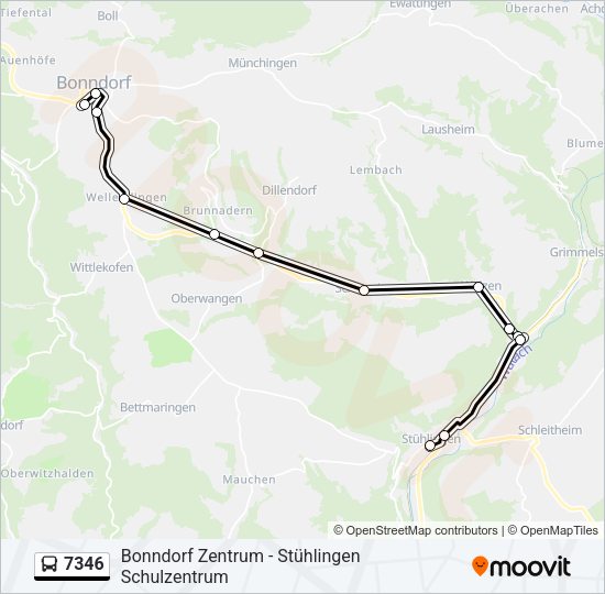 7346 Route: Schedules, Stops & Maps - Stühlingen Kath. Kirche (Updated)
