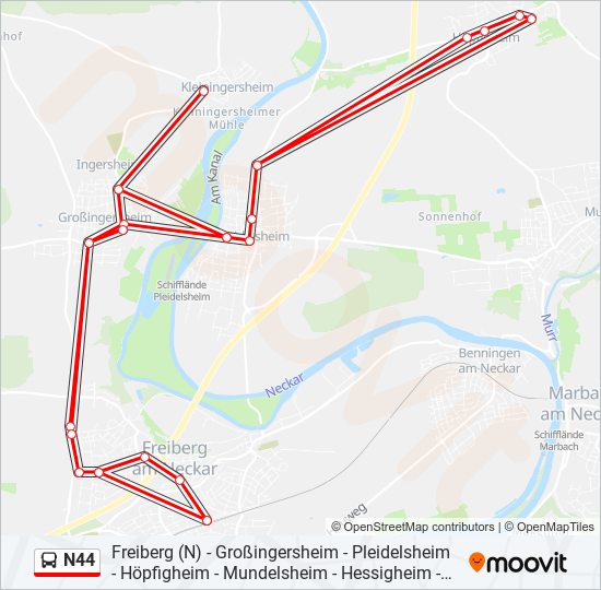 n44 Route: Schedules, Stops & Maps - Freiberg (N) Bf (Updated)