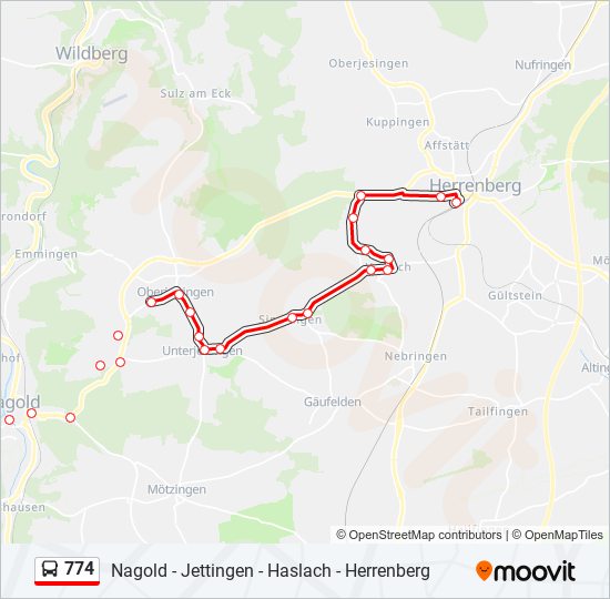 774 Route: Fahrpläne, Haltestellen & Karten - Herrenberg Kalkofenstr ...