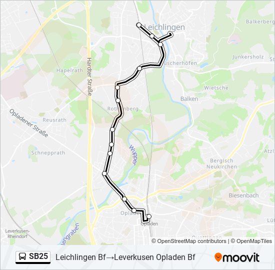 sb25 Route: Schedules, Stops & Maps - Leichlingen Bf‎→Leverkusen ...