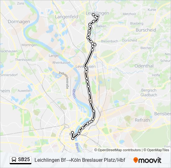 sb25 Route: Schedules, Stops & Maps - Leichlingen Bf‎→Köln Breslauer ...