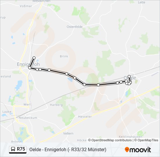 r75 Route: Schedules, Stops & Maps - Oelde, Bahnhof (Updated)