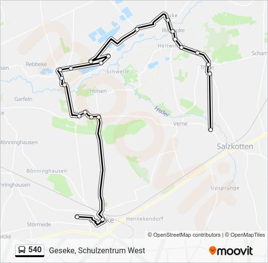 540 Route: Schedules, Stops & Maps - Geseke, Schulzentrum West (Updated)
