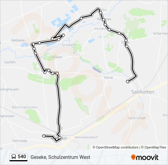 540 Route: Schedules, Stops & Maps - Geseke, Schulzentrum West (Updated)
