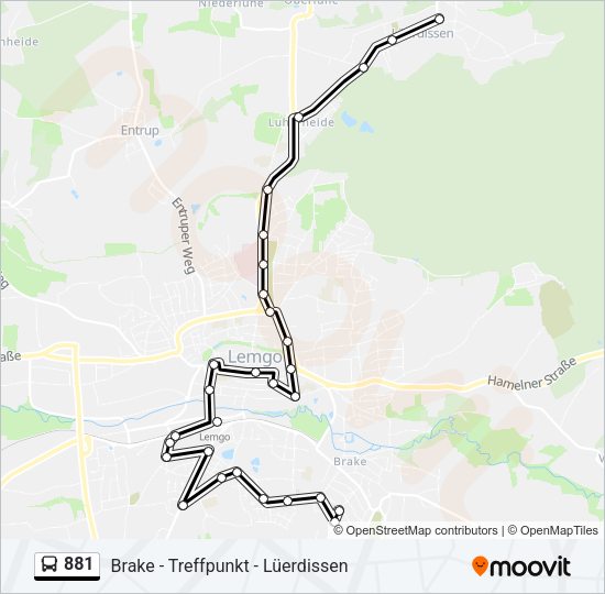 881 Route: Schedules, Stops & Maps - Le-Lüerdissen, Dorf (Updated)