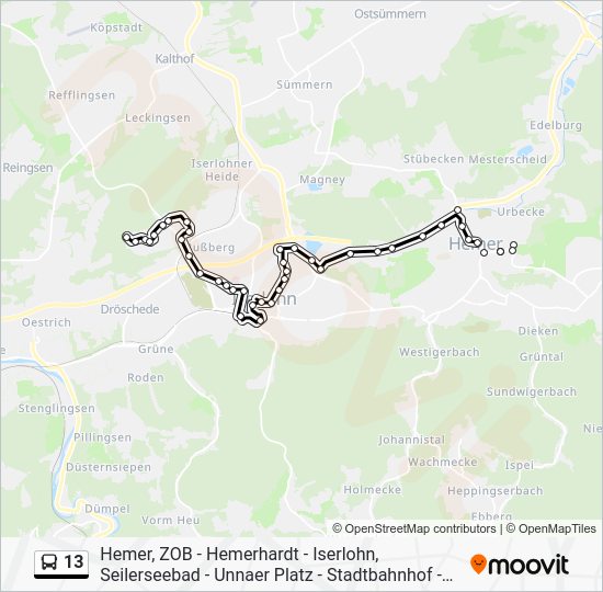 13 Route: Schedules, Stops & Maps - Hemer, Zob - Steig 2b (Updated)