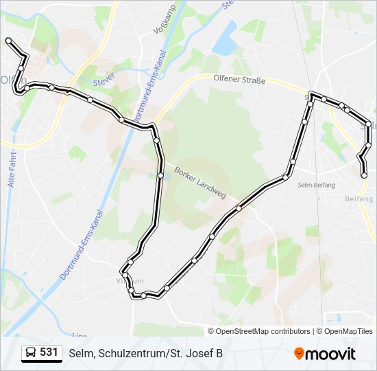 531 Route: Schedules, Stops & Maps - Selm, Schulzentrum/St. Josef B ...