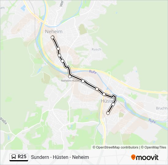 R25 Route: Schedules, Stops & Maps - Hüsten, Ludgeristraße (Updated)