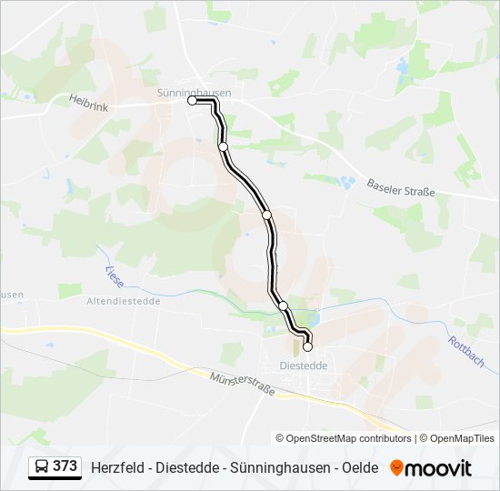 373 Route: Schedules, Stops & Maps - Sünninghausen, Dorfplatz (Updated)