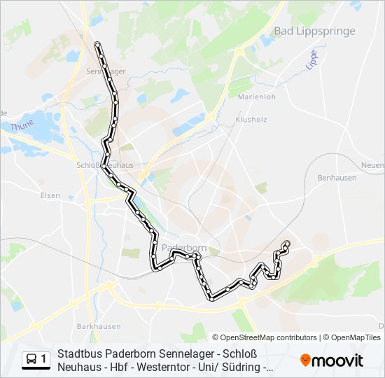 1 Route: Schedules, Stops & Maps - Pb-Sennelager, Infanterieweg (Updated)