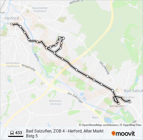 433 Route: Schedules, Stops & Maps - Herford Alter Markt Herford Ü ...